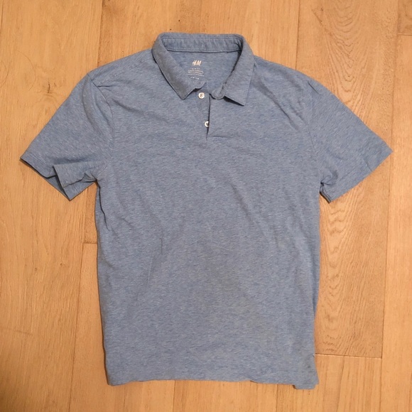H&M | Shirts | Hm Mens Light Blue Polo | Poshmark